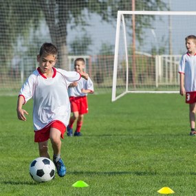 Costway Fotbalová branka s vysokopevnostní sítí a 6 hroty na zem Branka – bílý