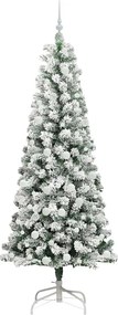 Umělý Skládací Vánoční Strom 300 LED Zelená a bílá 210 cm 3395607