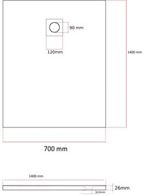 Gamma Erga Oldaf, SMC obdélníková sprchová vanička 140 x 70 cm, bílá matná, ERG-GMA-OL-70140