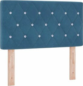 Postel s boxspringem s matrací Tmavě modrá 80 x 200 cm samet 3339072