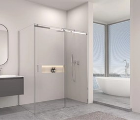 Erga Lynn, sprchový kout s posuvnými dveřmi 90(dveře) x 70(stěna) x 195 cm, 8mm čiré sklo, chromový profil, ERG-V02-LYNN-D090G070-CL-CR