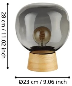 Eglo 390321 - Stolní lampa MAGACELA 1xE27/40W/230V kouřová