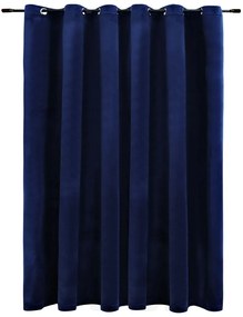 Zatemňovací závěs s kroužky sametový tmavě modrý 290x245cm