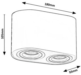 Rabalux 2051 - Bodové svítidlo KOBALD 2xGU10/42W/230V černá