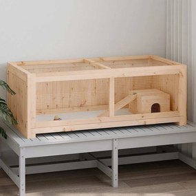 Klec pro křečky 104 x 52 x 38 cm masivní jedlové dřevo 172383
