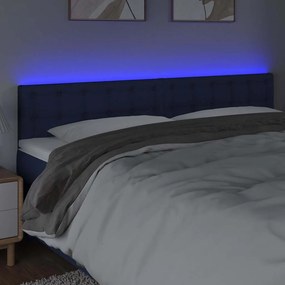 Čelo postele s LED modré 160x5x78/88 cm textil 3122058