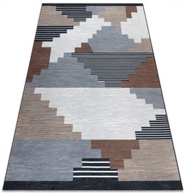 koberec ANTIKA 126 tek, moderní geometrický omyvatelný béžový / šedá velikost 160x220 cm | krásné koberce cz