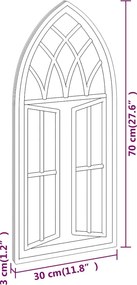 Zrcadlo pískové 70 x 30 cm železo do interiéru 3093533