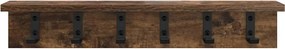 věšák, nástěnný, s poličkou, kompozitní dřevo, 10,5x60x10,5 cm, kouřový dub, Dekorino TK20260044