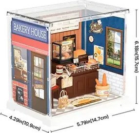 RoboTime 3D dřevěná skládačka miniatura domečku mini Pekárna