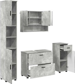 Sada koupelnového nábytku 4 ks Betonově šedá 35 x 30 x 192 cm 3393056
