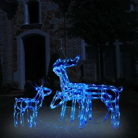 vidaXL 3dílná vánoční světelná dekorace sobi 229 LED diod [51011] Barva: Modrá
