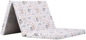 Baby Nellys Turistická matrace 120 x 60 cm, Zvířátka na louce -  bílá se vzorem