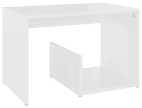 Odkládací stolek bílý 59 x 36 x 38 cm dřevotříska - Default Title