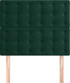 Čelo postele tmavě zelené 80x5x118/128 cm sametové 3116799