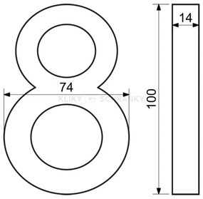 RN.100LV.8.AL.C.3D číslo "8" černé
