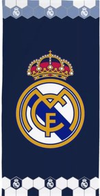 Plážová fotbalová osuška FC Real Madrid - motiv Crest Navy - 70x140 cm