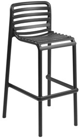 OnaDnes -20% Nardi Antracitově šedá plastová zahradní barová židle Doga 75 cm