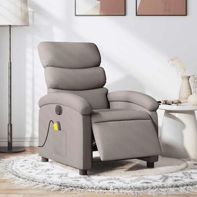 Elektrické masážní polohovací křeslo taupe textil 3203974