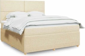 Box spring postel s matrací krémová 180x200 cm textil 3292133