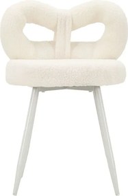Designová jídelní židle Ilary Mini bouclé bílá