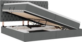 Postel s úložným prostorem a matrací Tmavě šedá 200 x 200 cm 3371866