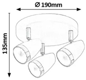 Rabalux 6514 - LED Bodové svítidlo KAREN 3xLED/4W/230V