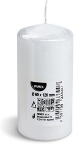 Wimex 33300 - válcová svíčka 60 × 120 mm, bílá