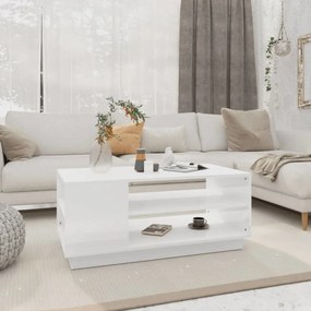 vidaXL Konferenční stolek 102 x 55 x 43 cm dřevotříska [813083] Barva: bílá s vysokým leskem