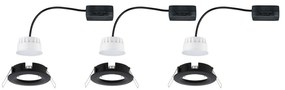 Paulmann 94473 LED Coin Nova round, set kulatých bodovek v černé úpravě, LED 3x6,5W 2700K, prům. 7,8cm