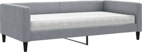 Válenda s matrací světle šedá 100 x 200 cm textil 3196565