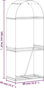 vidaXL Stojan na dřevo 80 x 45 x 190 cm pozinkovaná ocel [364570] Barva: Zelená
