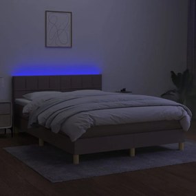 Box spring postel s matrací a LED taupe 140x190 cm textil 3133713