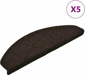 Schodové rohože samolepicí 5 ks 65 x 21 x 4 cm tmavě hnědé, půlkulaté, velké 149710