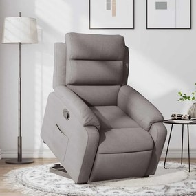 Zvedací polohovací křeslo taupe textil 3204988
