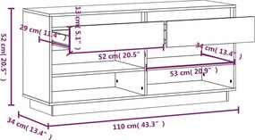 vidaXL Botník 110x34x52cm masivní borové dřevo [814447] Barva: Černá