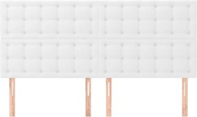 Čelo postele bílé 200 x 5 x 118/128 cm umělá kůže 3116441