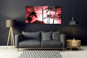 akrylový obraz Hora Palmy Stromy Příroda 120x60 cm