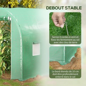 Tunelová skleník Outsunny zahradní se zastavěnou plochou 6 m² 3L x 2Š x 2,10V m, zesílený trubkový rám, dvojitě zipová vrata, 4 okna s rolovacími fun…