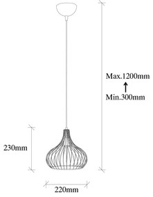 Závěsný lustr Teldamla II zlatý