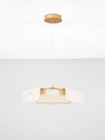 Krémové/v mosazné barvě LED stmívatelné závěsné svítidlo v dekoru mramoru ø 63 cm Aider – Nova Luce