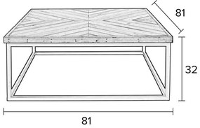 White Label Přírodní konferenční stolek WLL JOY 81x81 cm
