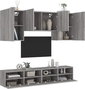 vidaXL 5dílná obývací stěna kompozitní dřevo [3216525] Barva: šedá sonoma
