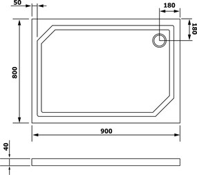 Gelco SARA 80 x 90 cm HS8090 sprchová vanička litý mramor