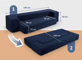 Dormeo rozkládací pohovka a matrace 2v1 - tmavě modrá  námořnická modrá