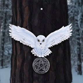 Owl Talisman – sova figurka, velký závěsná dekorace od firmy Nemesis Now z Anglie