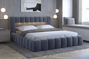 Eltap Čalouněná postel Lamica s úložným prostorem - dřevo Materiál a barva potahu: Monolith 97 - tmavě šedá, Rozměry (cm): 160x200