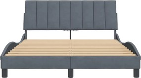 Rám postele bez matrace Hanko tmavě šedá 140 x 200 cm samet 3207850