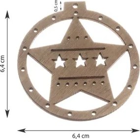 Dřevěné vánoční ozdoby – sada 10 kusů s provázkem