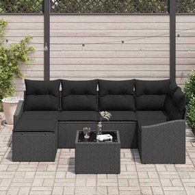 Set pohovek 7 ks Černá polyratan 3346803